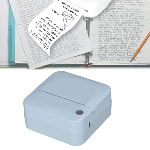 EBTOOLS Mini Thermal Printer, 200DPI Rechargeable Portable Pocket Printer, Black and White Imaging, Gift for Girls and Kids, for Printing Pictures, Memos, Wishes, Agendas(Blue)