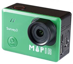 mapir survey3n ndvi mapping camera ocn orange+cyan+near infrared filter 8.25mm f/3.0 no distortion narrow angle gps touch screen 2k 12mp hdmi wifi pwm trigger drone mount