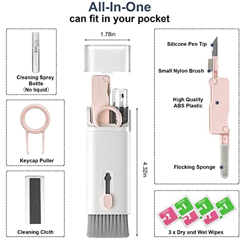 anngrowy Cleaner Kit for Airpod Bluetooth Earphones Earbud Airpods 2 Pro 2023 Keyboard Cleaner Brush Electronic Cleaning Kit for Laptop iPhone Computer Screen Headset Charging Case Cleaning Pen Tools