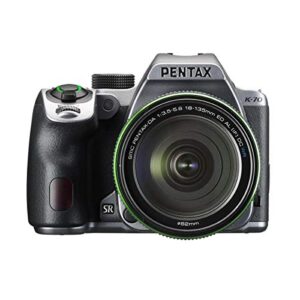 Pentax K-70 24MP Full HD DLR Camera with SMC DA 18-135mm f/3.5-5.6 ED AL DC WR Lens, Silver - Bundle with 16GB SDHC Card, Camera Bag, 62mm Filter Kit, Cleaning Kit, Memory Wallet, Software Package