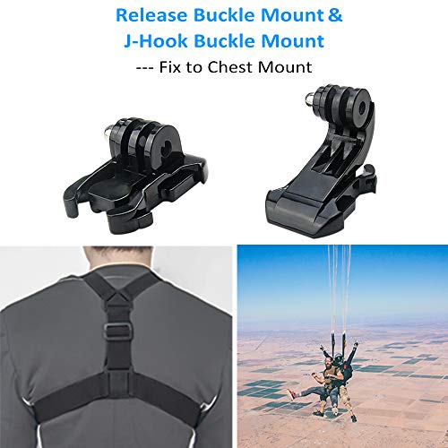 woleyi Action Camera Accessories, Adhesived Curved & Flat Mounts with Buckle, 1/4 Screw Thread with Thumb Screw, Compatible with Gopro Mounts and All Cameras