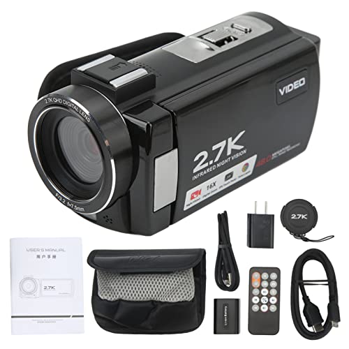 Qiilu Digital Camera Recorder, HD Digital Video Camera 3in IPS Screen 48MP DV Camera Night Vision Recording Camera 100‑240V(#3)