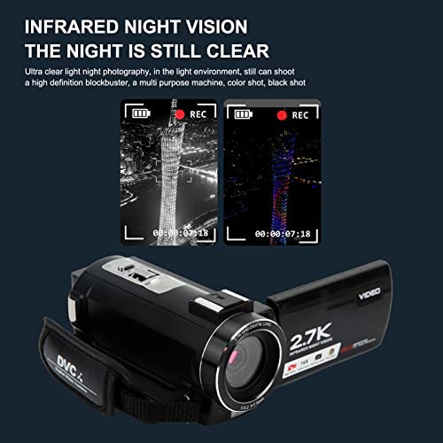 Qiilu Digital Camera Recorder, HD Digital Video Camera 3in IPS Screen 48MP DV Camera Night Vision Recording Camera 100‑240V(#3)