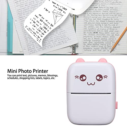 Liccx Pocket Printer, Mini Photo Printer, 200DPI Resolution,Ergonomic Design, Print Any Text, Pictures, Memos, Blessings,(Pink)