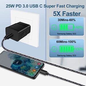 Type C Super Fast Charger for Moto G Play 2023/G Stylus 5G 2022/G Pure/G Power/G 5G 2022/G8/G7 Play/Z4,Motorola Edge 30 Ultra/Edge+ 2022/One 5G Ace/Edge 5G UW,25W PD Fast USB C Wall Charger+6ft Cable