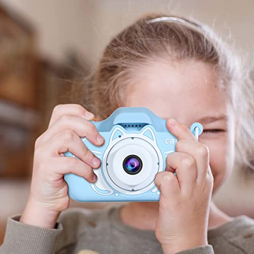 Cute Kids Digital Camera for Boys Girls, 20 MP Cat Selfie Camera, Christmas Birthday for Kids - 2 Inch Screen, Front Rear 2000W Lens, Video, Filter Mode, Games