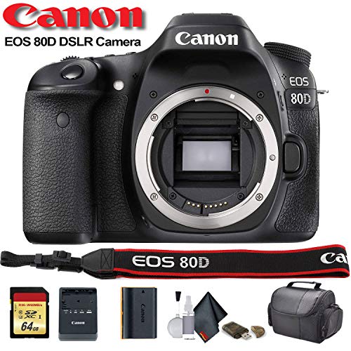 Canon EOS 80D DSLR Camera (1263C004) - Beginner Bundle (Renewed)