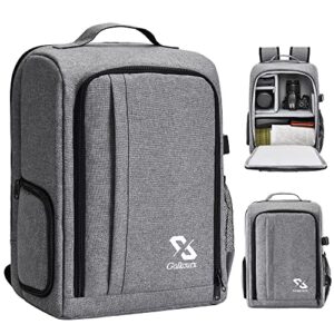 golkcurx camera bag for dslr/slr cameras，camera backpack waterproof for photographers grey l