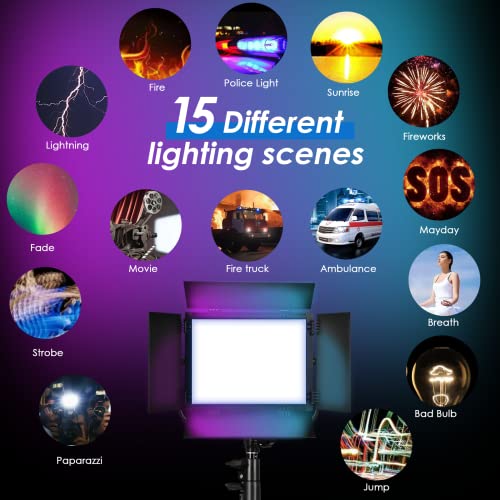 NITSINE APP Control Led Video Light Panel Lighting Kit, 2-Pack 45W Dimmable Bi-Color +Light Stand, 3200K–5600K Soft Light CRI 97+ 7000Lux for Game/Live Streaming/YouTube/Photography