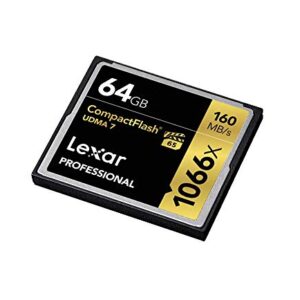 Lexar Professional 1066x 64GB CompactFlash Card, Up to 160MB/s Read, for Professional Photographer, Videographer, Enthusiast (LCF64GCRBNA1066)