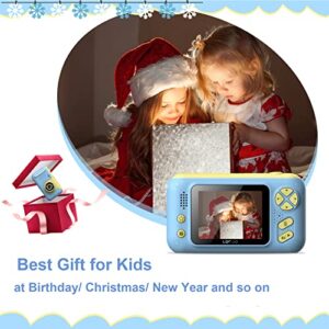 Wennzy 1080P Kids Digital Camera Mini Video Camera for Kids 40MP 2.4 Inch IPS Screen 180° Rotatable Lens Cute Photo Frames Fun Games with Neck Strap Mini Desktop 32GB