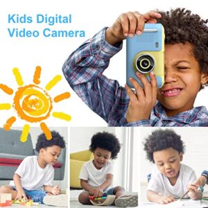 Wennzy 1080P Kids Digital Camera Mini Video Camera for Kids 40MP 2.4 Inch IPS Screen 180° Rotatable Lens Cute Photo Frames Fun Games with Neck Strap Mini Desktop 32GB