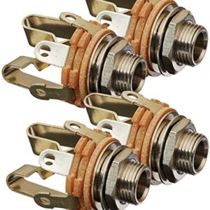 Switchcraft Type 12B (Pack of 4) Stereo 3-Conductor Input Jack, 1/4", Double Open Circuit,Made in USA