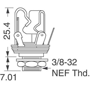 Switchcraft Type 12B (Pack of 4) Stereo 3-Conductor Input Jack, 1/4", Double Open Circuit,Made in USA