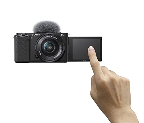 Sony Alpha ZV-E10 - APS-C Interchangeable Lens Mirrorless Vlog Camera Kit - Black (Renewed)