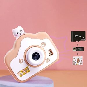 children’s hd front and rear dual camera 2000w mini 2.0 inch camera camera video game music integration including 32g memory card,easy to use,durable