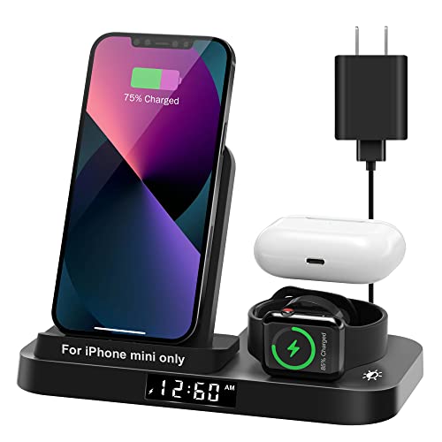 Wireless Charging Station, SLITINTO 3 in 1 Wireless Charger Stand for iPhone 14/13/12 Pro Max/XR/XS, Wireless Charging Dock Pad for Apple Watch 8/7/6/5/4/3/2/SE, AirPods 3/2/Pro