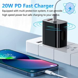 20W USB C Fast Charger+Quick Fast Charger 3.0 Wall Charger, Bangfun 5 Pack Dual Port PD Fast Charging Block Power Adapter Compatible iPhone 14/13/12/11 Pro Max/XR/XS/SE/8/7 Plus, Samsung S20 (Black)