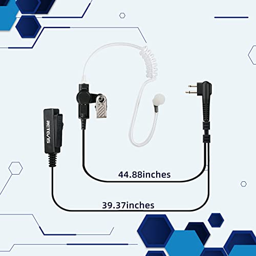 Covert Air Tube Earpiece for Motorola Walkie Talkies, Earpiece with Big PTT, Compatible with Motorola CP185 CP200 CP200d GP300 GP2000 2 Way Radios, Security Two Way Radio Headset with Mic(1 Pack)