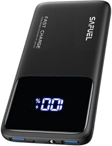 safuel portable charger, 22.5w pd3.0 qc4.0 fast charge 10500mah usb c led display power bank, quick charging battery pack with phone holder for iphone 13 12 11 samsung s20 google airpods ipad tablet…