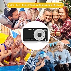 56MP Digital Camera, Portable Cameras with 2.7 Inch LCD Display, 20X Digital Zoom Camera, with Autofocus & Time Lapse, for Travel and Photography