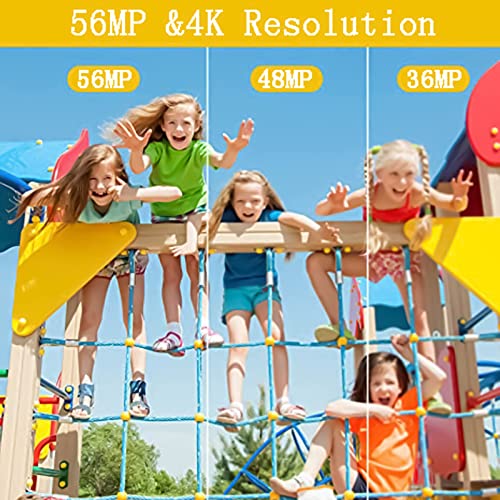 Yrmaups Digital Camera Vlogging Camera for Kids, Adult, Beginners 4K 56MP with 2.7 Inch LCD Display Vlogging Autofocus & Time Lapse