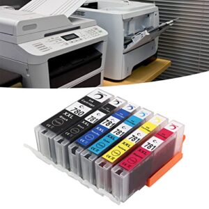 Ink Cartridge with 5% Coverage, Smoothly Print Clear Fadeless Printer Cartridge, for PIXMA TS707 TR8570 TS8170 (BK BK C M Y PB)