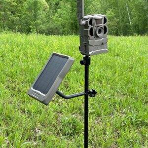 TACTACAM Reveal Adjustable Camera Stake with Solar Panel Mount - Fits All Trail Cameras and Cellular Cameras with 1/4" 20 mounts