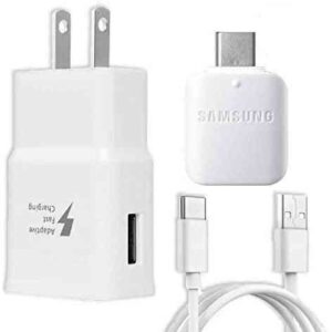 Fast Charger with USB Type C 6.6FT (2m) Cable & OTG Adapter for Samsung Galaxy S9/S9 Plus/S8/S8 Plus/S10/S10e/S10 Plus/Note 8/Note 9/Note 10/A01/A13/A03s/A21/A30/A31/A32/A33 /A51/A52/A53/A71/S20/S21