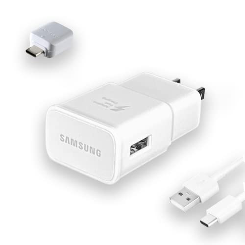 Fast Charger with USB Type C 6.6FT (2m) Cable & OTG Adapter for Samsung Galaxy S9/S9 Plus/S8/S8 Plus/S10/S10e/S10 Plus/Note 8/Note 9/Note 10/A01/A13/A03s/A21/A30/A31/A32/A33 /A51/A52/A53/A71/S20/S21