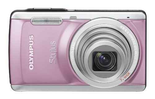 Olympus Stylus 7040 14 MP Digital Camera with 7x Wide Angle Dual Image Stabilized Zoom and 3.0 inch LCD (Pink) (Old Model)