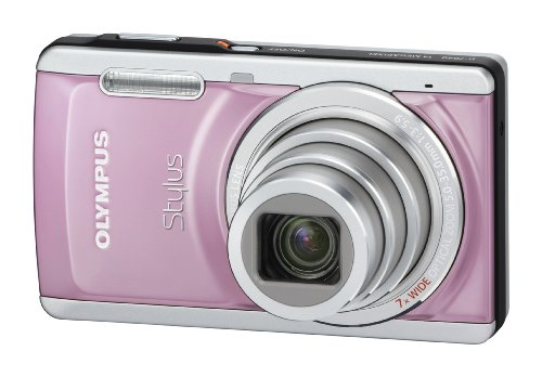 Olympus Stylus 7040 14 MP Digital Camera with 7x Wide Angle Dual Image Stabilized Zoom and 3.0 inch LCD (Pink) (Old Model)