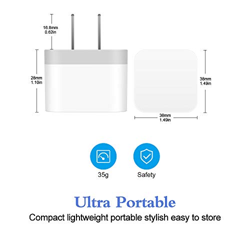 Dual USB Wall Charger, 2Pack 2.4A Double USB Wall Plug iPhone Fast Charger Block Box Brick Adapter for iPhone 14 13 12 11 Pro Max XS X 8 Plus,Samsung Galaxy S23 A53 A73 S22 S21 S20 S10 Note20 Ultra,LG