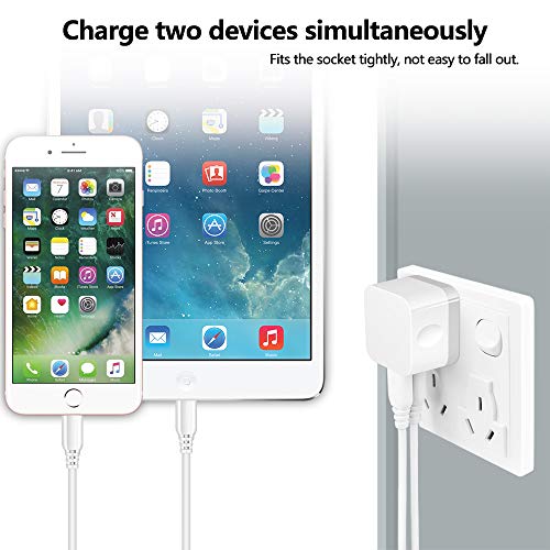 Dual USB Wall Charger, 2Pack 2.4A Double USB Wall Plug iPhone Fast Charger Block Box Brick Adapter for iPhone 14 13 12 11 Pro Max XS X 8 Plus,Samsung Galaxy S23 A53 A73 S22 S21 S20 S10 Note20 Ultra,LG