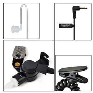 3.5mm 1 pin Listen Only Surveillance Covert Acoustic Air Tube Earpiece Police Radio Headset + Medium Replacement Earmolds for Motorola Radio Speaker Mics