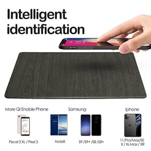 Fast Wireless Charger Mouse Pad,Fast Wireless Charging Mouse Mat 10w Qi Certified Case-Friendly for iPhone 14/14Pro/14Pro Max/13/13Pro/13Pro Max/12/12 Pro/11/11Pro/XR/X,Samsung Galaxy S10/S9 for Gifts