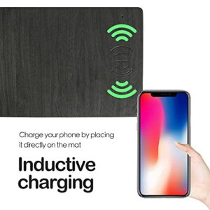 Fast Wireless Charger Mouse Pad,Fast Wireless Charging Mouse Mat 10w Qi Certified Case-Friendly for iPhone 14/14Pro/14Pro Max/13/13Pro/13Pro Max/12/12 Pro/11/11Pro/XR/X,Samsung Galaxy S10/S9 for Gifts