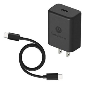 motorola turbopower 27 pd charger w/ 3.3ft (1m) usb-c to c cable for moto z/z2/z3/z4/x4/g7/g7 play/g7 plus/g7 power/g6/g6 plus[not for g6 play]- power delivery (retail box)