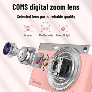 #093a3S Digital Camera 1080P Camera Vlogging Camera Video Camera LCD Screen 16X Digital Zoom 50Mp Rechargeable Point and Shoo