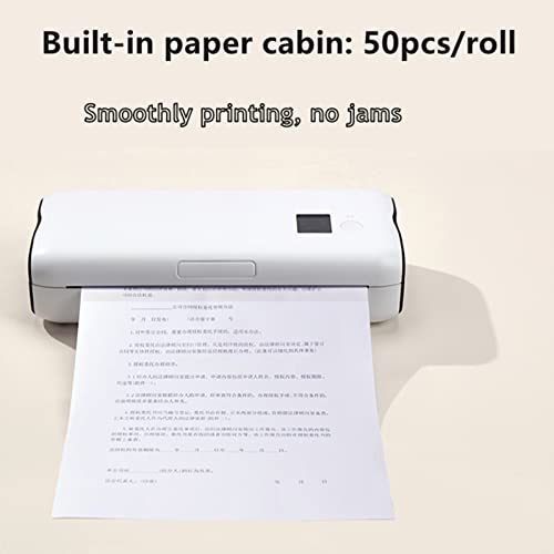 Mini Thermal Printer, 2600mAh Large Capacity Battery A4 4.0 Portable Thermal Office Printer (US Plug)