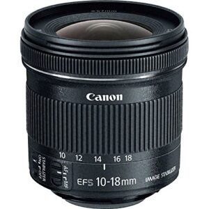 Canon EF-S 10-18mm f/4.5-5.6 is STM Lens Bundle for Canon EOS 7D, 60D EOS Rebel SL1, T1i,T2i,T3, T3i, T4,T5,T5i,XS, XSi,XT,XTi + UV & Polarizer+ Top Value (Renewed)