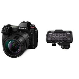 panasonic lumix s1 full frame mirrorless camera with 24.2mp mos high resolution sensor, 24-105mm f4 l-mount s series lens and professional xlr audio video microphone adaptor with 2 xlr terminals