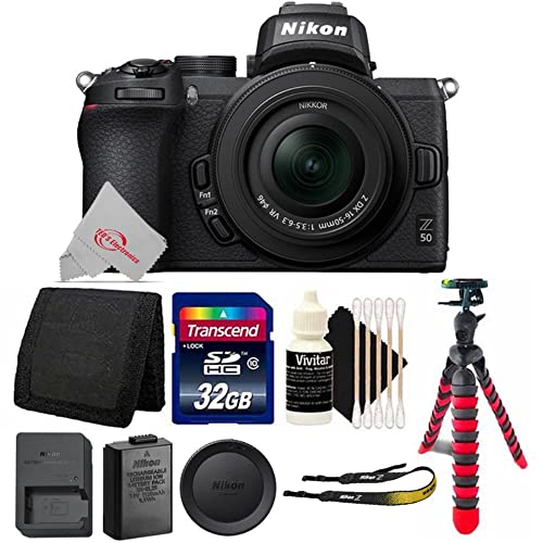 Z50 Mirrorless Digital Camera with 16-50mm Lens + 32GB Memory Card + Accessory Kit (Import Model)