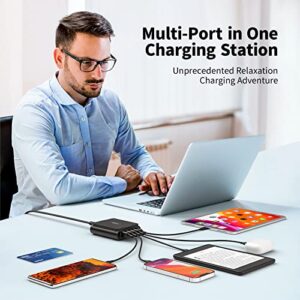 60W USB C Charger, Bototek 60W 5 Port USB C Charging Station, Portable Fast USB C Wall Charger PD Adapter 4 USB C and 1 USB A for All iPad, iPhone 13 12 11 Max Mini, Pixel Samsung Galaxy