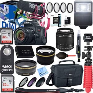 canon eos rebel t7i digital slr camera video creator kit + 18-55mm zoom lens accessory bundle