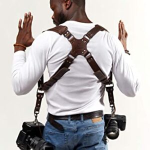 Camera Accessories Dual Harness Two Cameras - Shoulder Leather Strap - Multi Gear Double Camera Accessories DSLR/SLR ProInStyle strap by Coiro