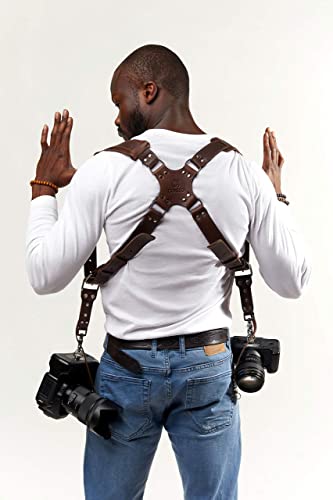 Camera Accessories Dual Harness Two Cameras - Shoulder Leather Strap - Multi Gear Double Camera Accessories DSLR/SLR ProInStyle strap by Coiro