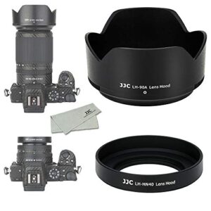 (1+1) screw on + bayonet lens hood shade for nikon z30 z50 z fc dual lens kit (nikkor z dx 16-50mm & 50-250mm) replaces hn-40 and hb-90a lens hood