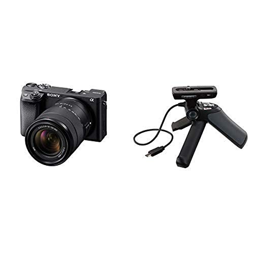 Sony Alpha a6400 Mirrorless Camera: ILCE-6400M/B and Grip and Tripod for -Camcorders