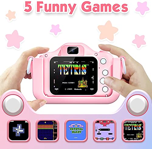 goopow Kids Selfie Camera, Christmas Birthday Gifts for Boys Girls Age 3-9, HD Digital Video Cameras for Toddler Children Toy for 3 4 5 6 7 8 Year Old Boy with 32GB SD Card